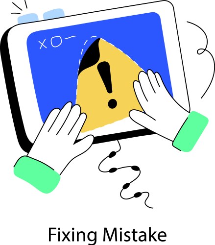 Fixing mistake Royalty Free Vector Image - VectorStock