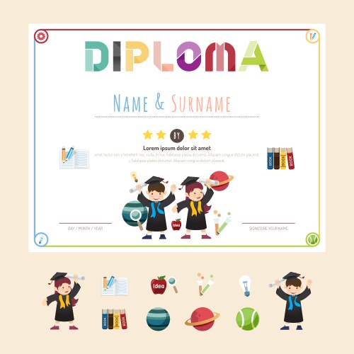 Kindergarten Certificate Border Vector Images (over 1,200)