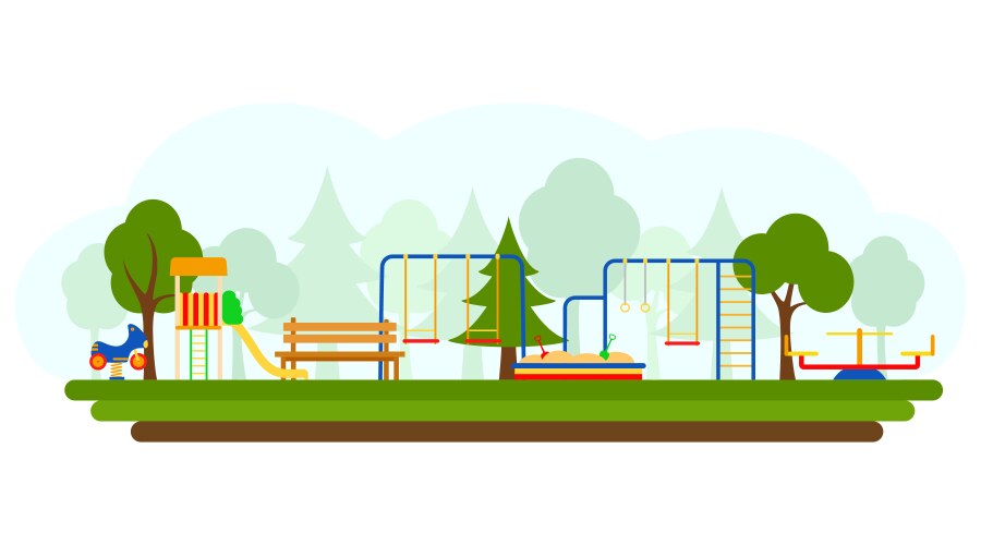Kids Playground Scene Royalty Free Vector Image