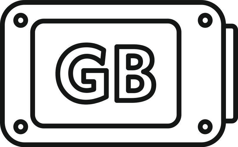 Gb storage focus icon simple state backup Vector Image