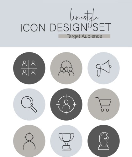 Linestyle Icon Design Set Influencer Royalty Free Vector