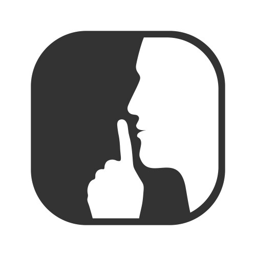 Lips hush silence finger gesture Royalty Free Vector Image
