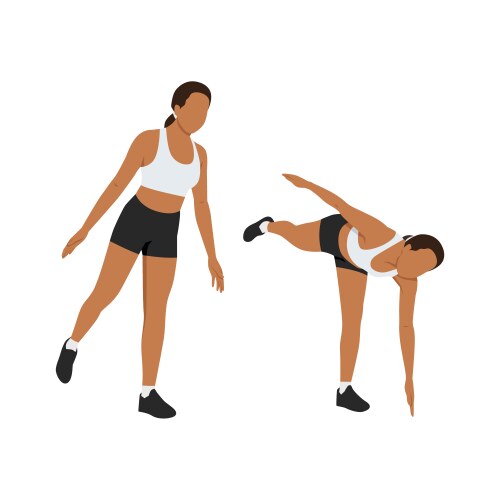 Woman doing tip toe pose move for reduce leg Vector Image