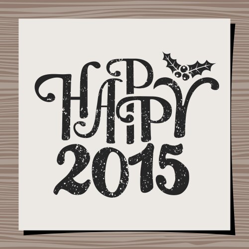 Happy new year 2015 greeting card template Vector Image