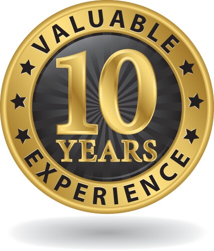 Forty years experience gold Royalty Free Vector Image
