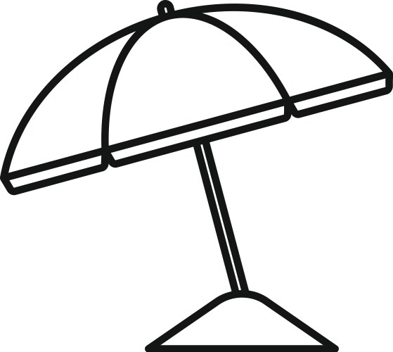 Umbrella outline parasol contour isolated Vector Image