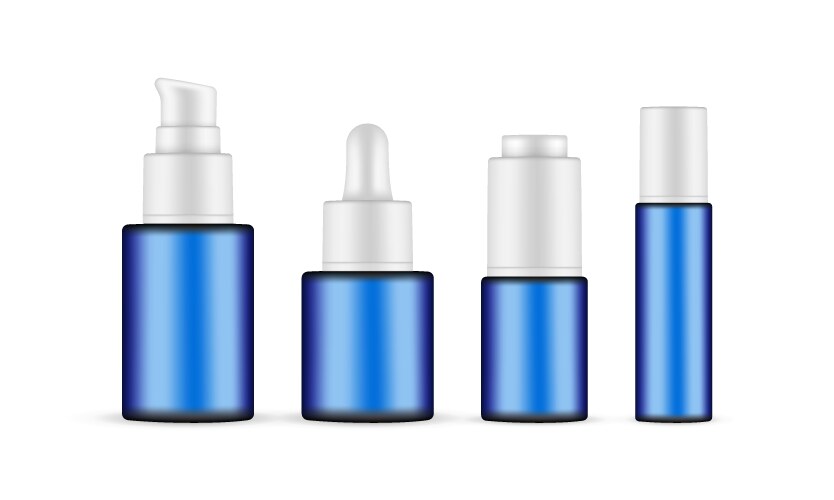 Mockup cosmetic products bottles realistic set Vector Image