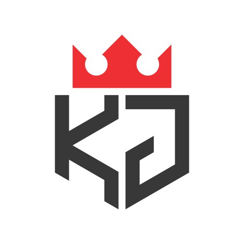 Letter kj logo perfectly blended initials Vector Image