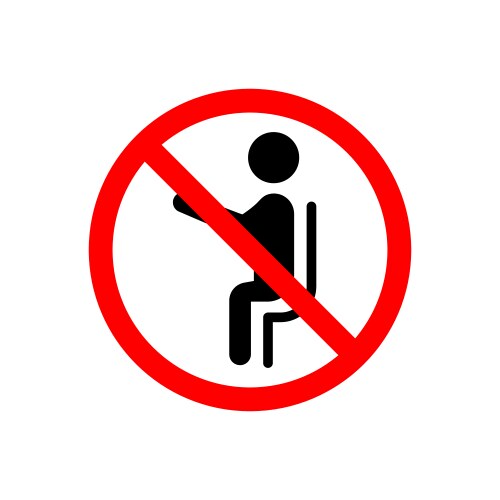 No sitting sign icon set ban Royalty Free Vector Image