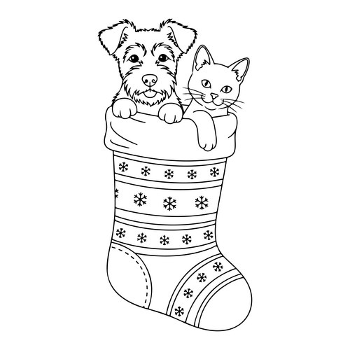 Christmas stocking dog Vector Images & Graphics for Commercial Use ...