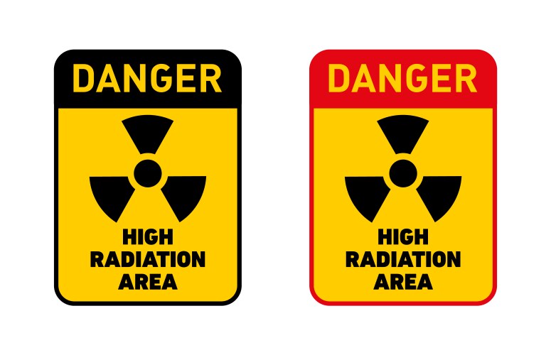 Danger high radiation area keep out sign icon set Vector Image