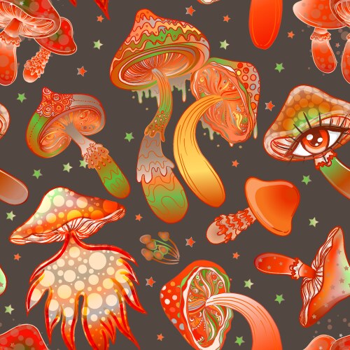 Magic mushrooms psychedelic hallucination Vector Image