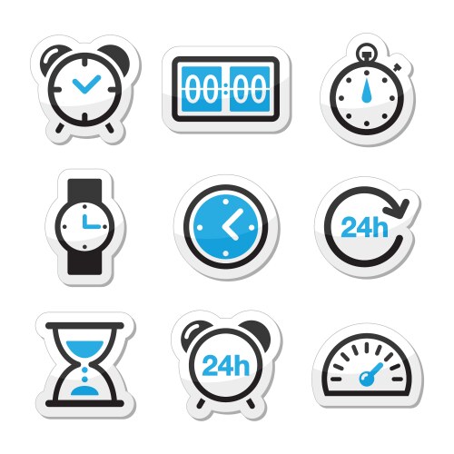Set clock Royalty Free Vector Image - VectorStock