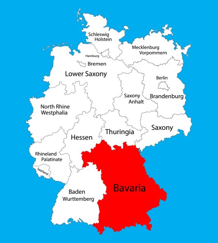 Map of germany Royalty Free Vector Image - VectorStock