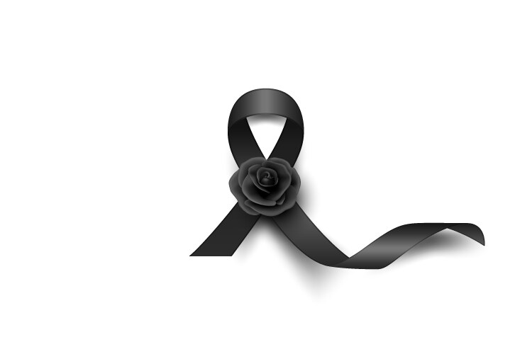 Black ribbon mourning symbol isolated Royalty Free Vector