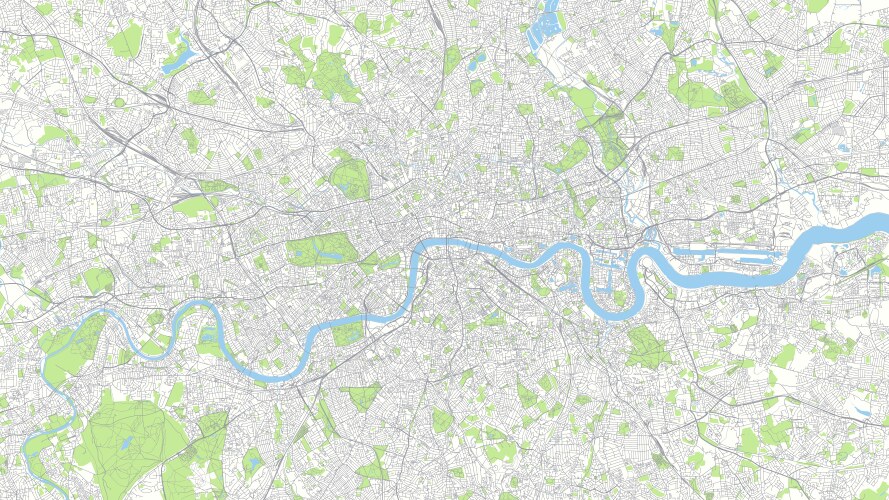 Detailed London City Map Royalty Free Vector Image