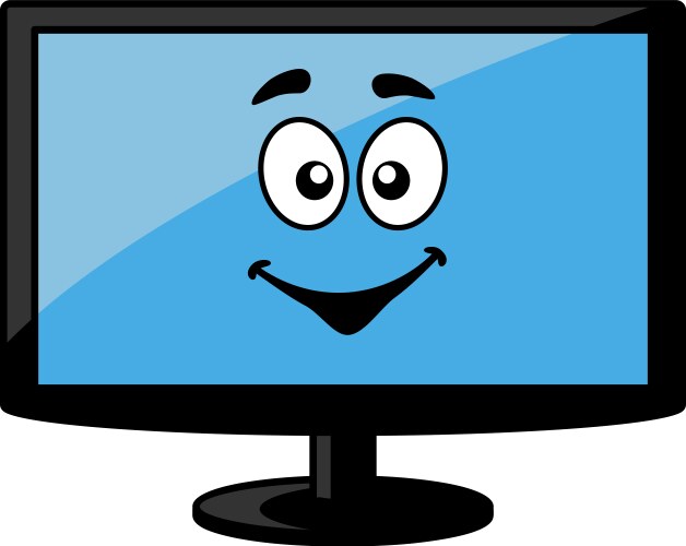 Computer monitor hardware cute kawaii cartoon Vector Image