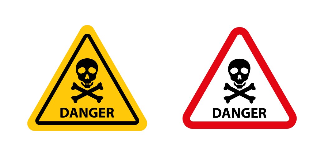 Danger sign icon set notice for general hazards Vector Image
