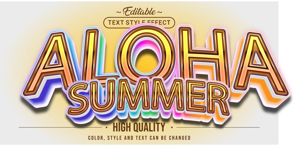 Editable text style effect - summer story Vector Image