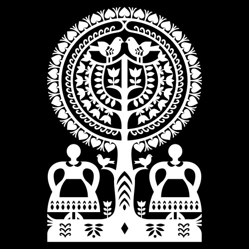 Seamless polish folk art pattern wycinanki Vector Image