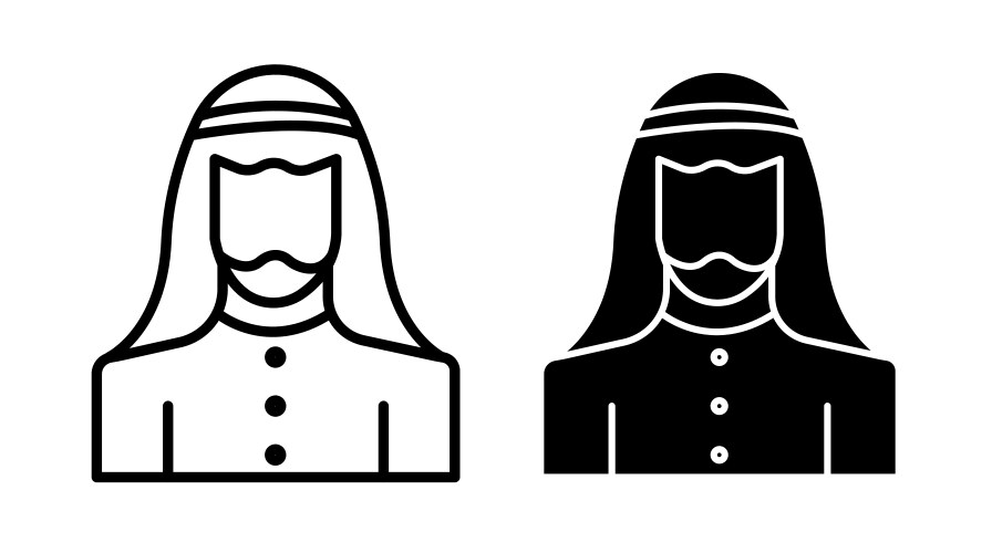 Arabic man icon set kuwait muslim sheikh Vector Image