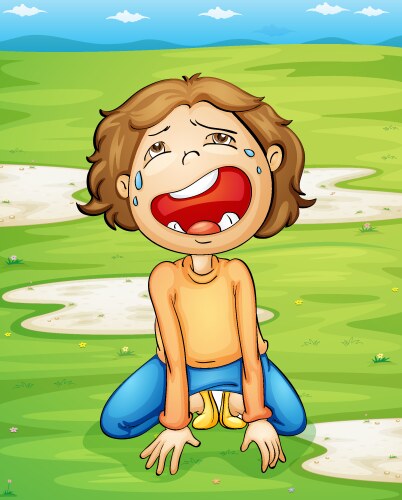 Girl crying Royalty Free Vector Image - VectorStock