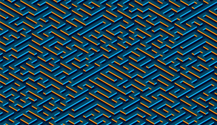 Maze Pattern Abstract Background With Vibrant Royalty Free Vector