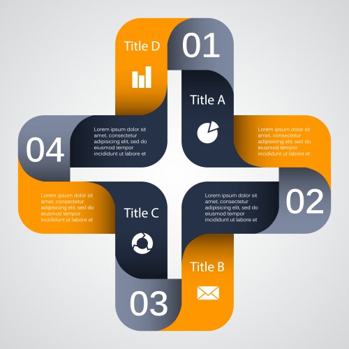 Circle plus sign infographic template for diagram Vector Image
