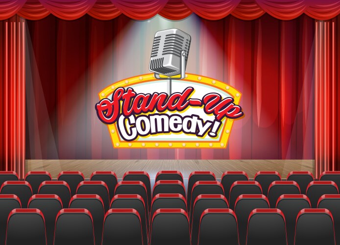 Stand up comedy background with retro Royalty Free Vector