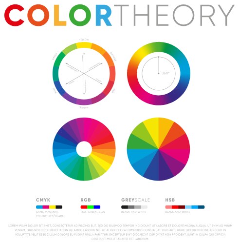 Color theory infographics Royalty Free Vector Image