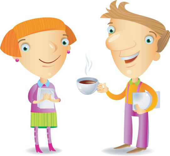 Relax at work coffee break Royalty Free Vector Image