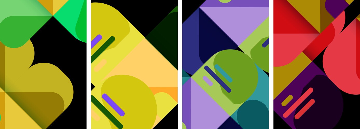 Geometric colorful poster backgrounds with squares