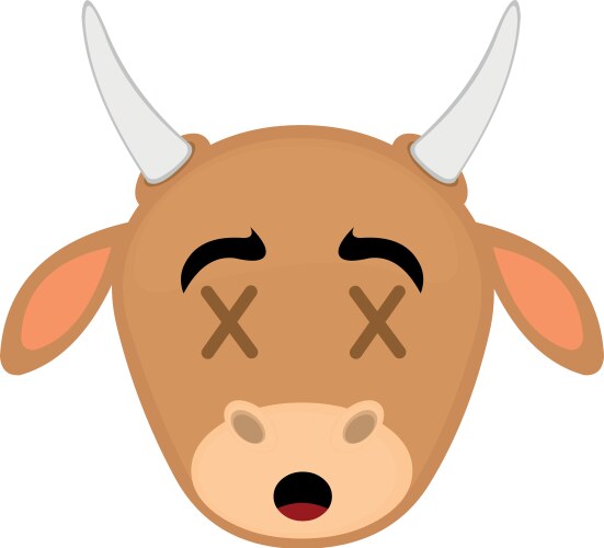 Cow head exhausted Royalty Free Vector Image - VectorStock