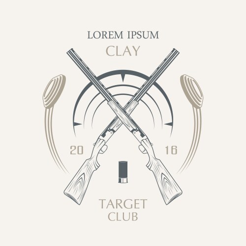 Vintage clay target labels emblems design elem Vector Image