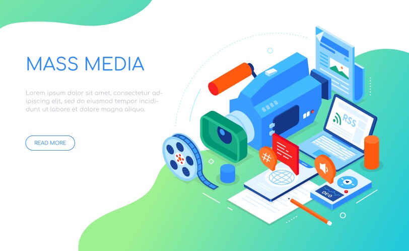 Business success isometric web banner Royalty Free Vector