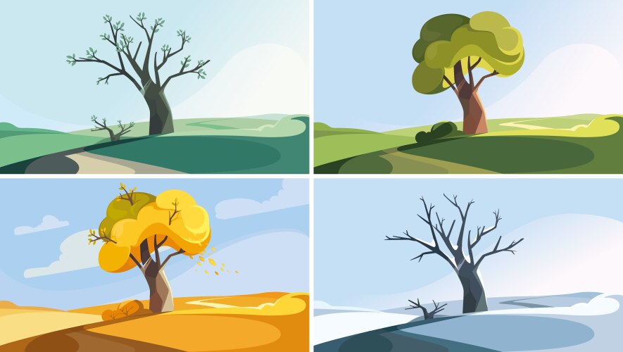 Set seasons summer Royalty Free Vector Image - VectorStock