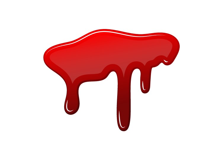 Blood drip 3d drop isolated white Royalty Free Vector Image