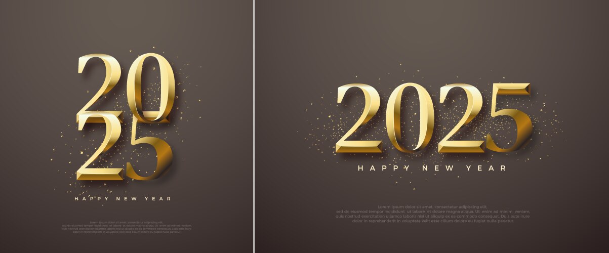 Golden number 2025 with shiny numbers happy new Vector Image