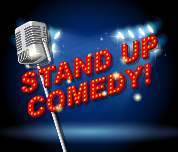 Stand up comedy background with retro Royalty Free Vector