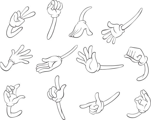 Cartoon hands Royalty Free Vector Image - VectorStock