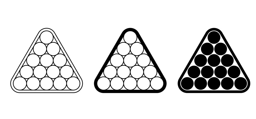 Billiard balls racked in triangle billiards Vector Image