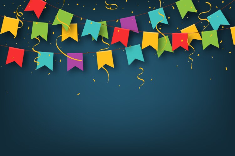 Carnival garland with pennants decorative Vector Image