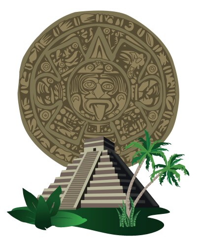 Aztec temple Royalty Free Vector Image - VectorStock