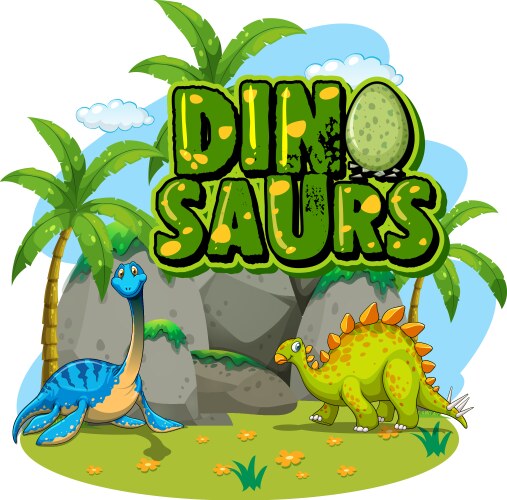 Different designs with many dinosaurs Royalty Free Vector
