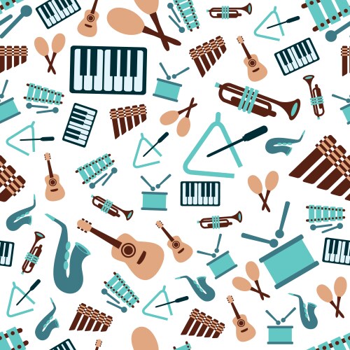 Border template with musicnotes and instruments Vector Image