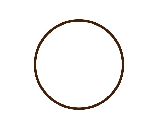 Circle shape outline orange stroke symbol Vector Image