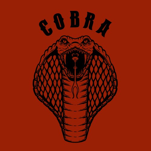 Cobra snake in engraving style design element Vector Image
