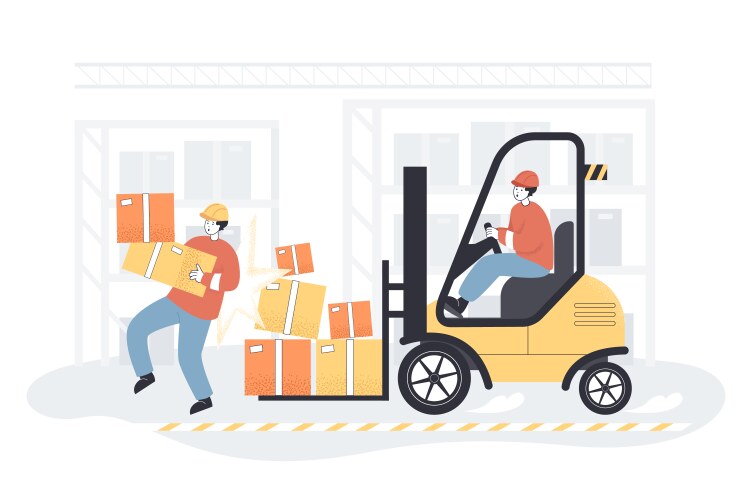 Factory and operator at work Royalty Free Vector Image