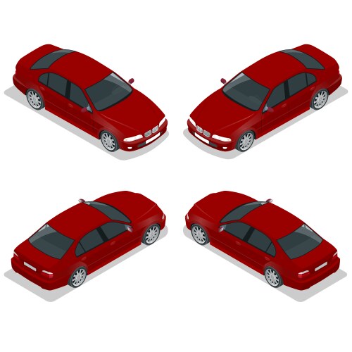 Modern red car isometric 3d icon Royalty Free Vector Image Modern red car isometric 3d icon Royalty Free Vector Image
