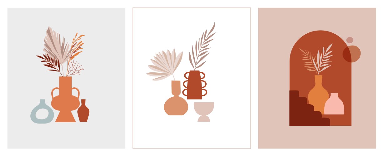 Abstract form bohemian element wall art print Vector Image